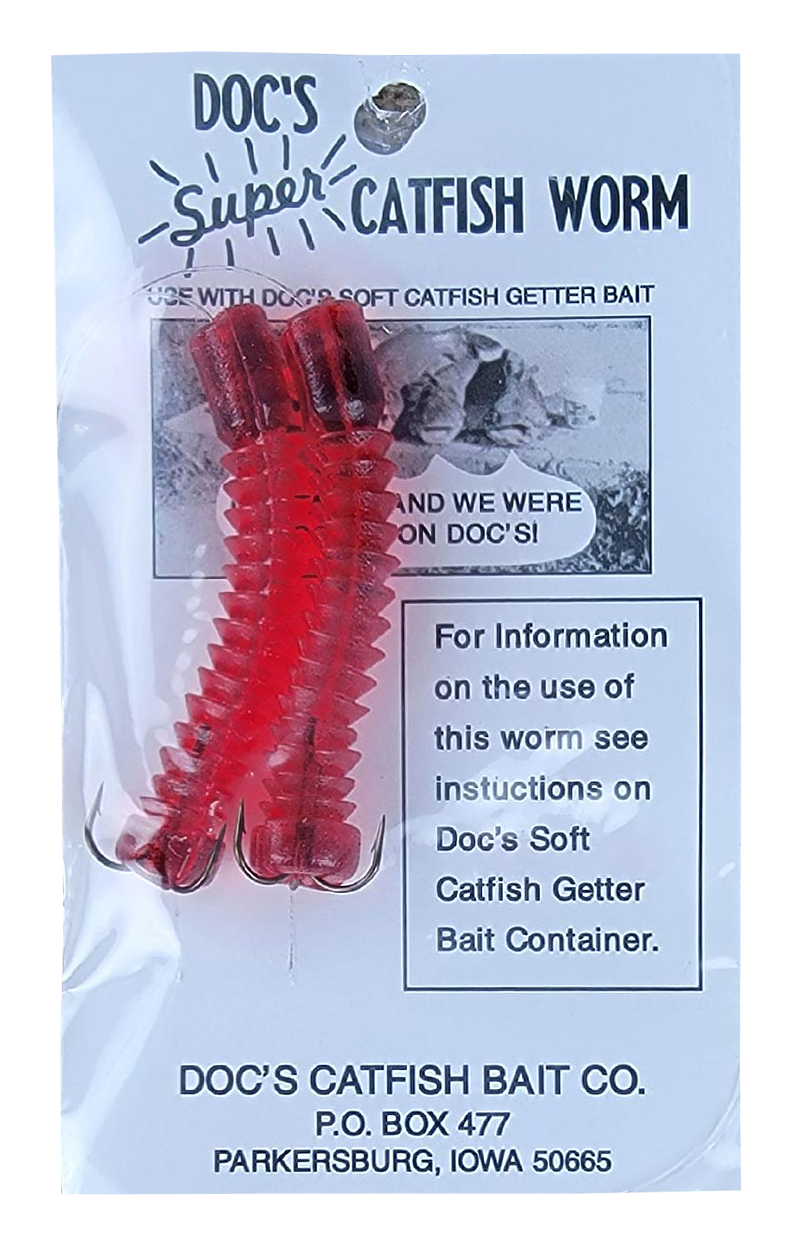 Doc's Super Catfish Bait Worms Red | Mack's Prairie Wings